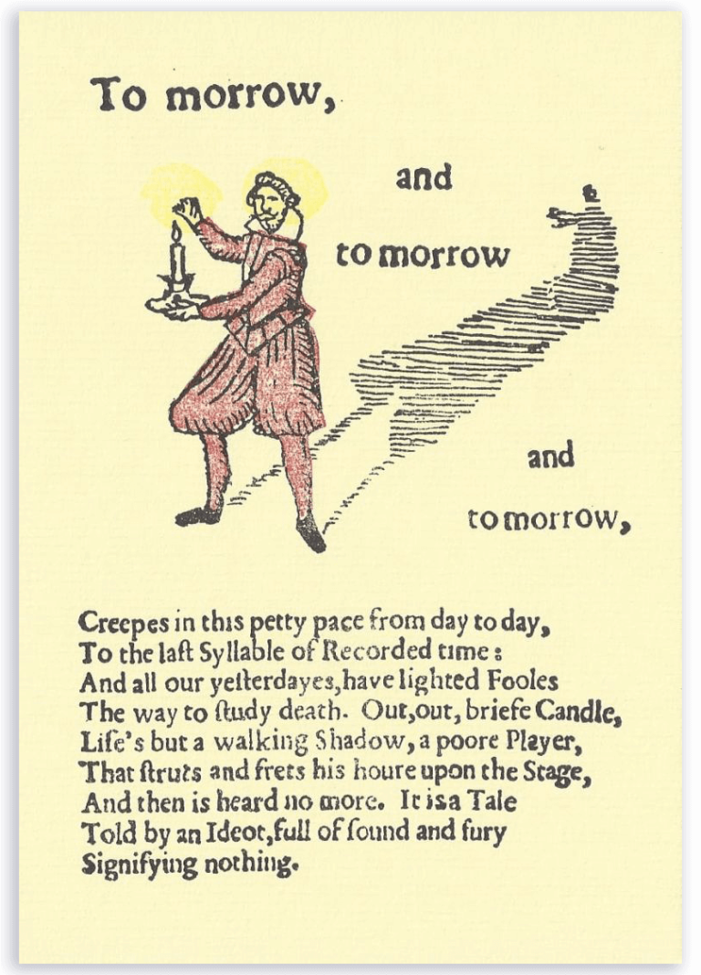 Tomorrow and Tomorrow - First Folio Cards