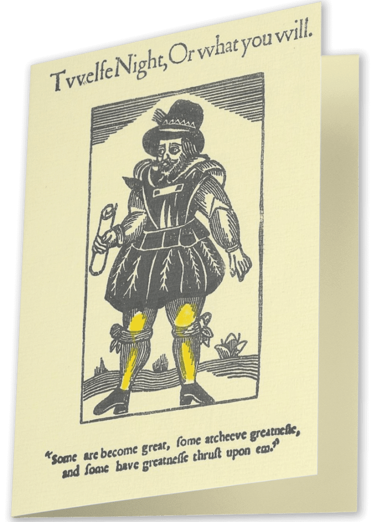 Malvolio - Twelfth Night Note Card - First Folio Cards