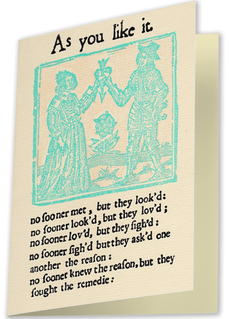 Lovers - As You Like It Note Card - First Folio Cards
