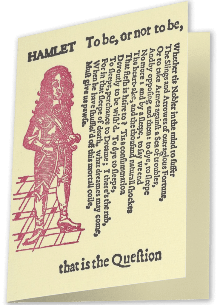 To be, or not to be - Hamlet Note Card - First Folio Cards